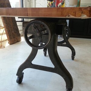 Vintage Industrial Cast Iron Machine Base Dining Table - Etsy