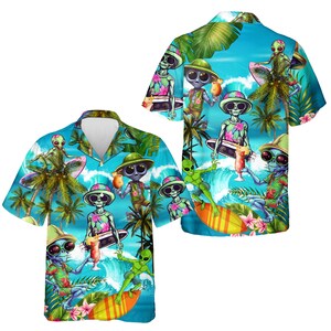 Tropical Alien Hawaiian Shirt for Men Women, Tropical Summer Beach ...