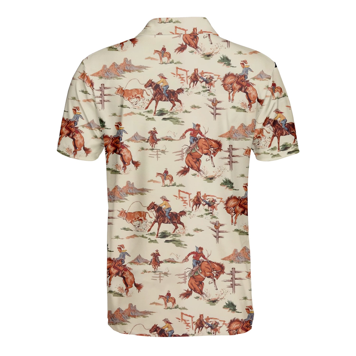 Cowboy Polo Shirts For Men Women, Cowboy Golf Player Tropical Golf Polo ...