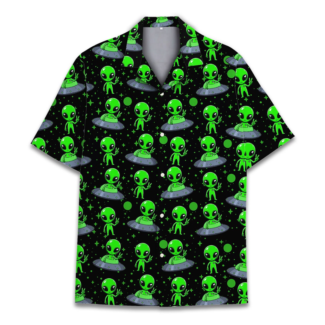 Funny Alien Hawaiian Shirt for Men Women, Alien Lover Shirt Summer ...