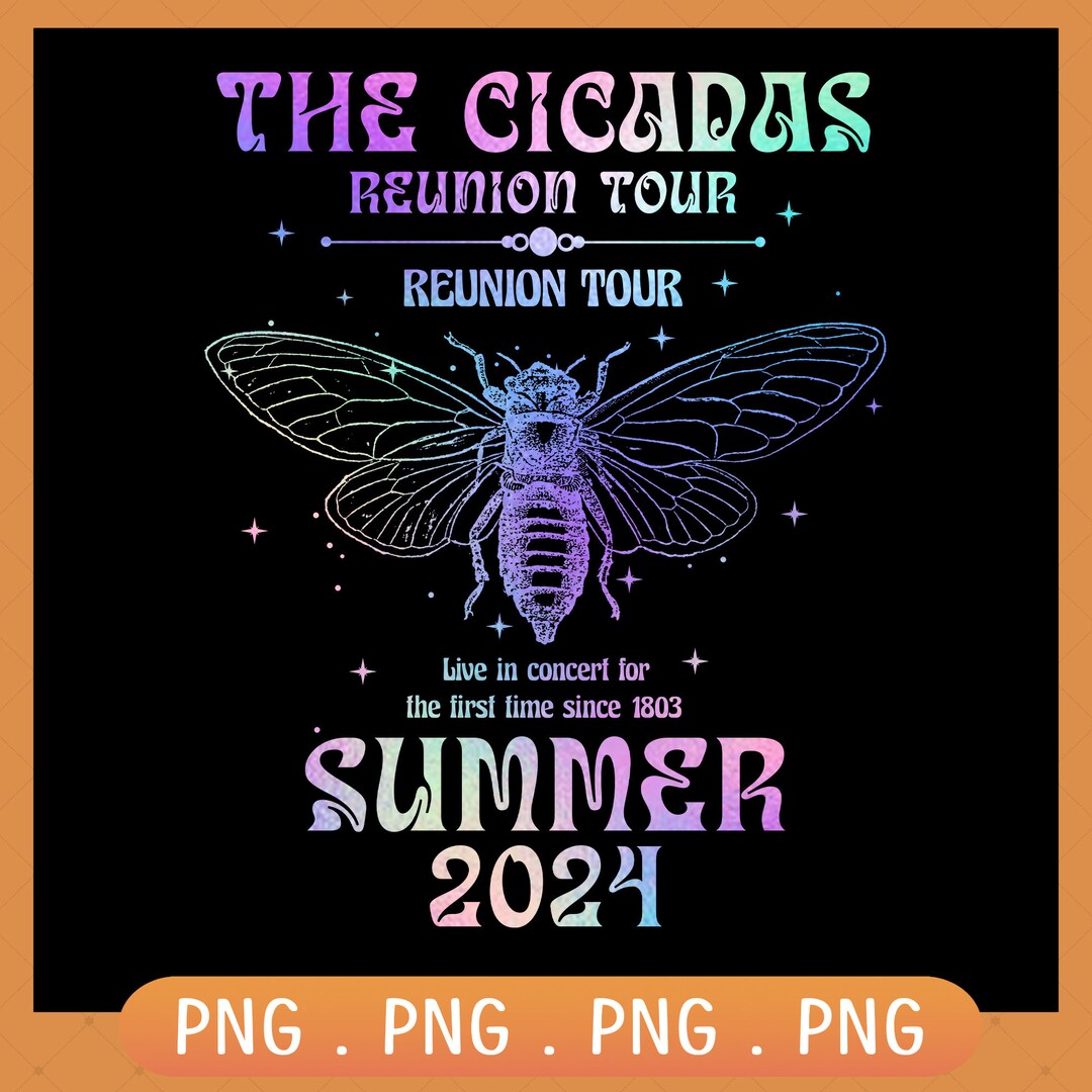 The Cicadas Reunion Tour 2024 PNG, Summer 2024 Png, Cicada Brood XIII ...