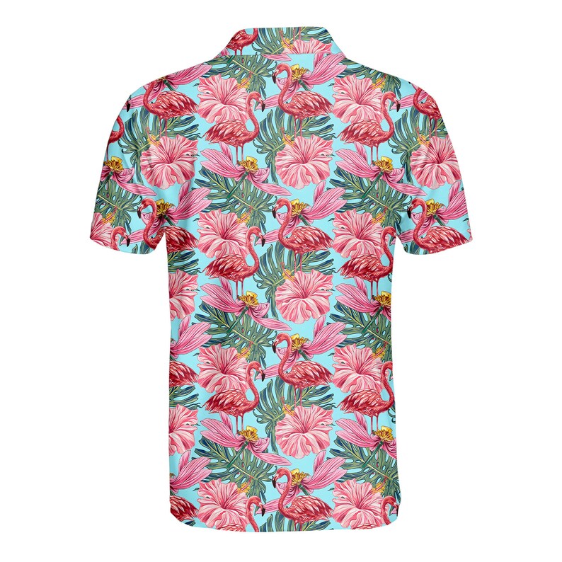 Flamingo Golf Polo Shirts for Men Flamingo Golf Player Button - Etsy