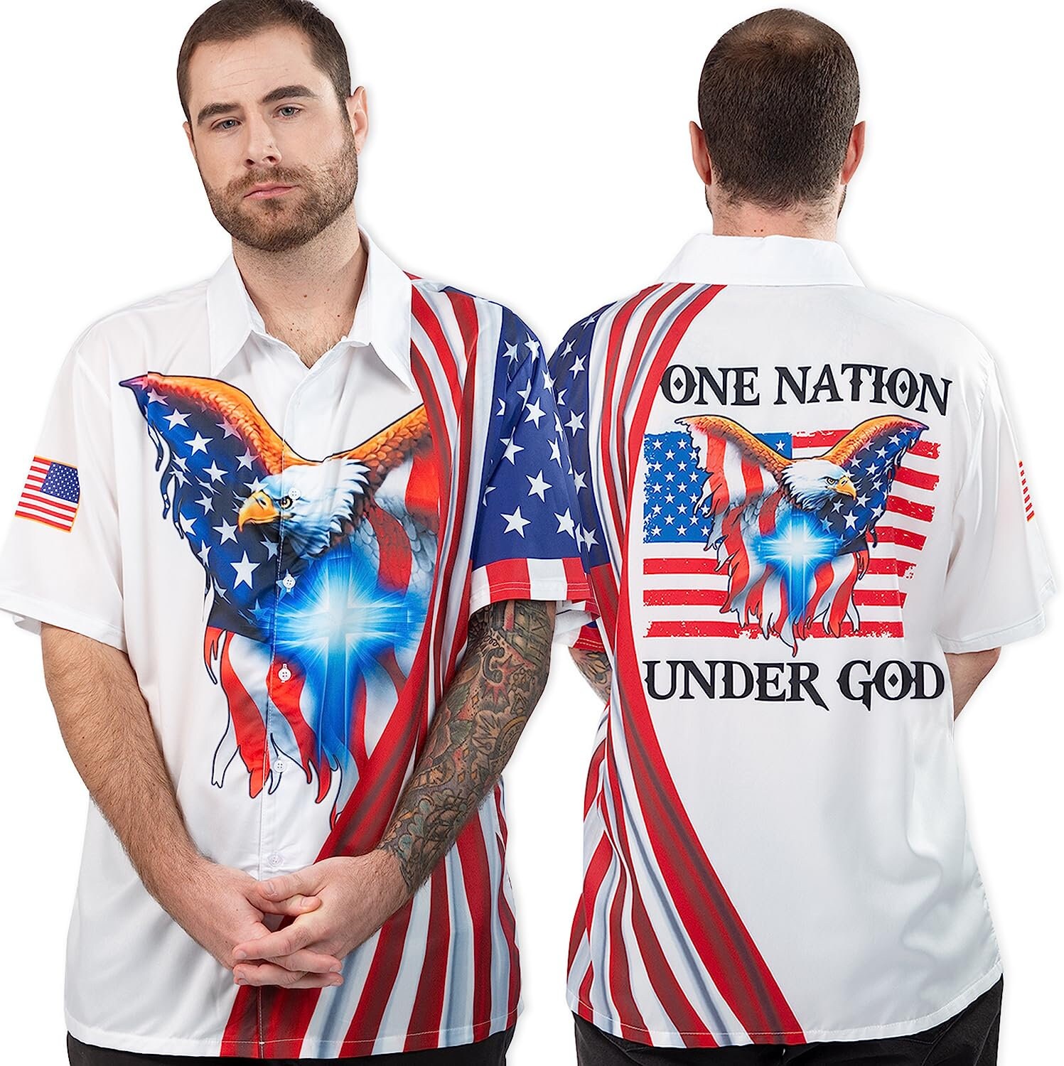 One Nation Under God American Eagle Shirts for Men Patriotic - Etsy