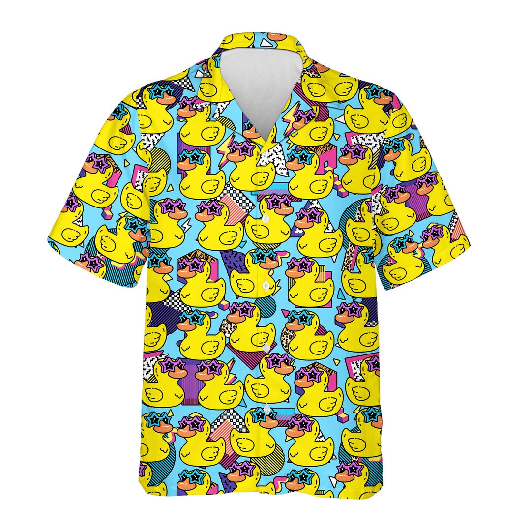 Retro Duck Hawaiian Shirts for Men Women, Aloha Summer Beach Duck Shirt ...