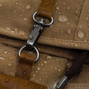 Tay Canvas Backpack Brown Leather Rucksack Stylish 15inch Laptop Bag ...