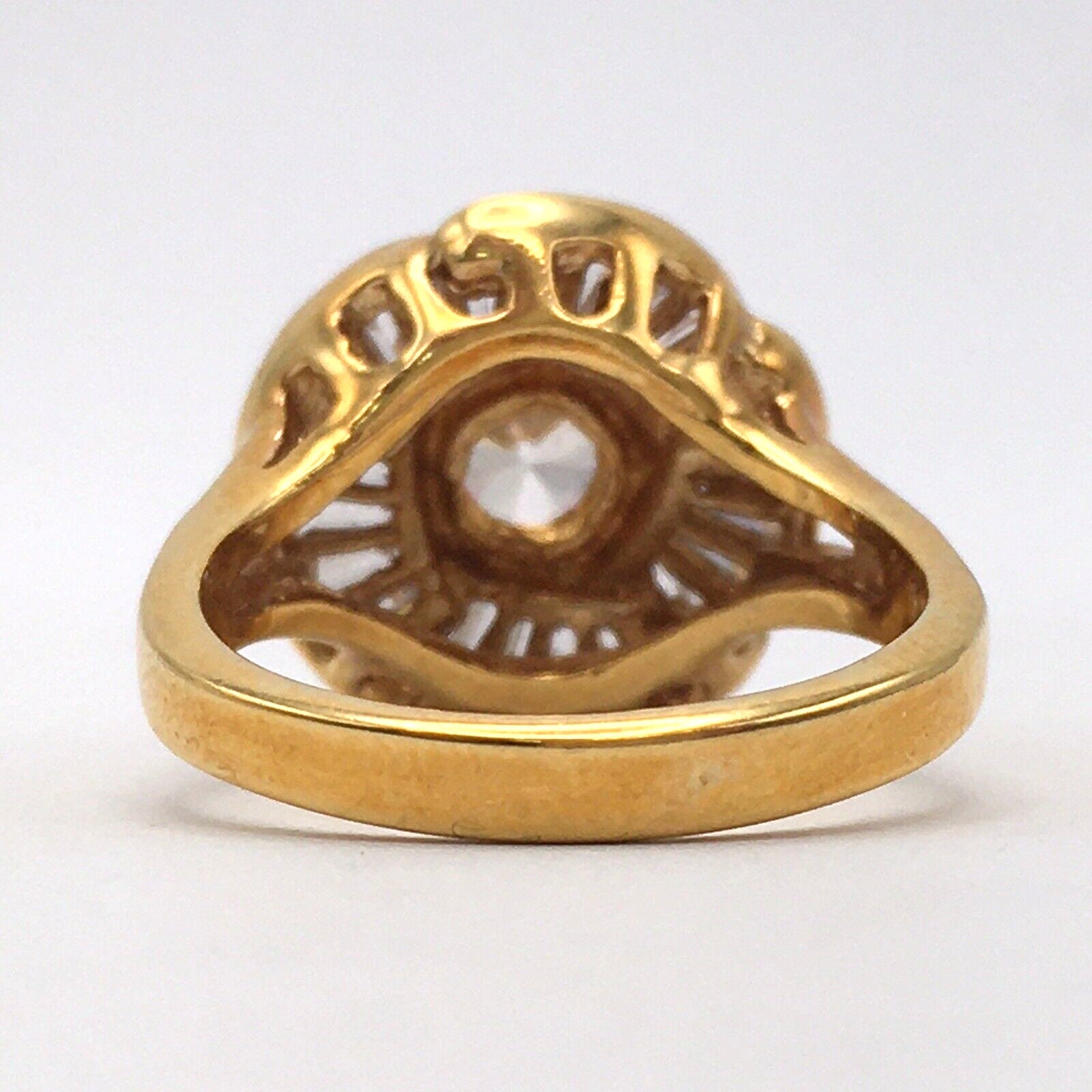 Vintage RS Covenant 18K GE Yellow Gold Swirled Crystal Ring Size 6 - Etsy