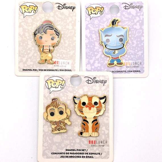 Disney Aladdin Funko Pop Enamel Pins Set Raja Abu Ala… - Gem