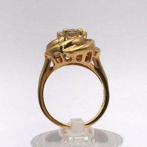 Vintage RS Covenant 18K GE Yellow Gold Swirled Crystal Ring Size 6 - Etsy
