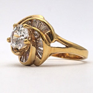 Vintage RS Covenant 18K GE Yellow Gold Swirled Crystal Ring Size 6 - Etsy
