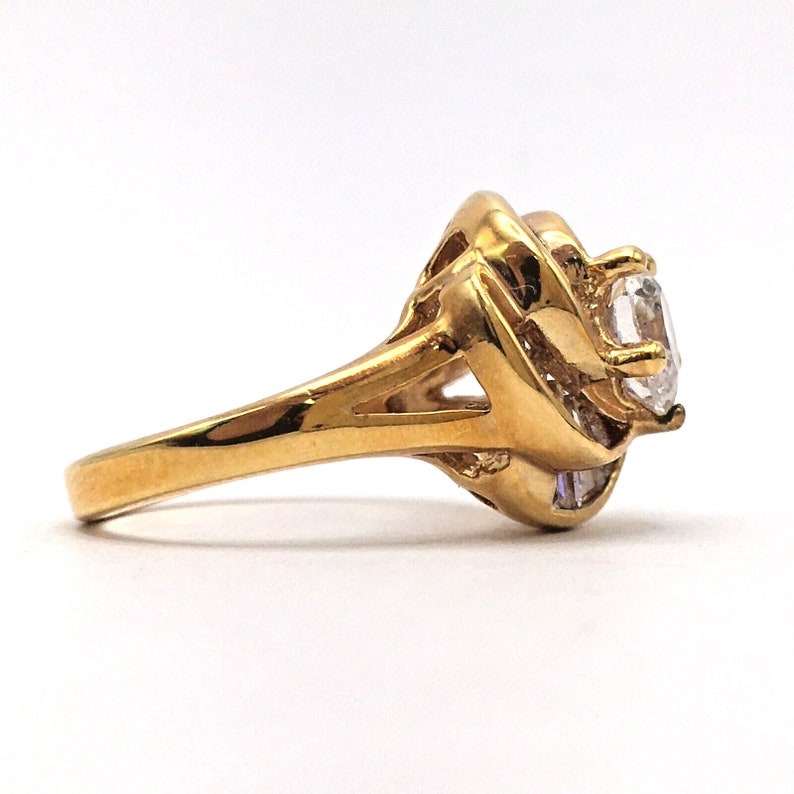 Vintage RS Covenant 18K GE Yellow Gold Swirled Crystal Ring Size 6 - Etsy