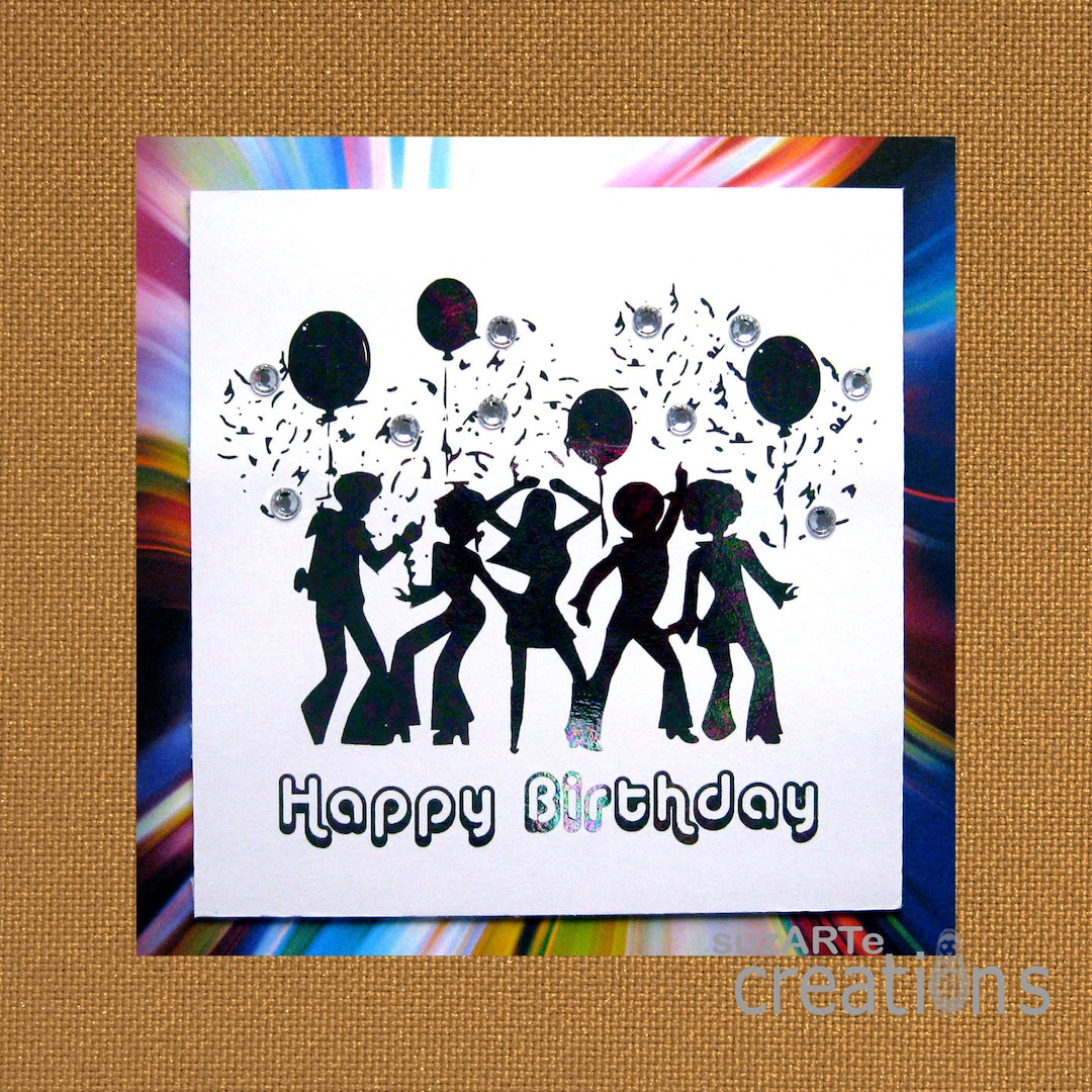 Funky Disco Theme Birthday Card - Etsy