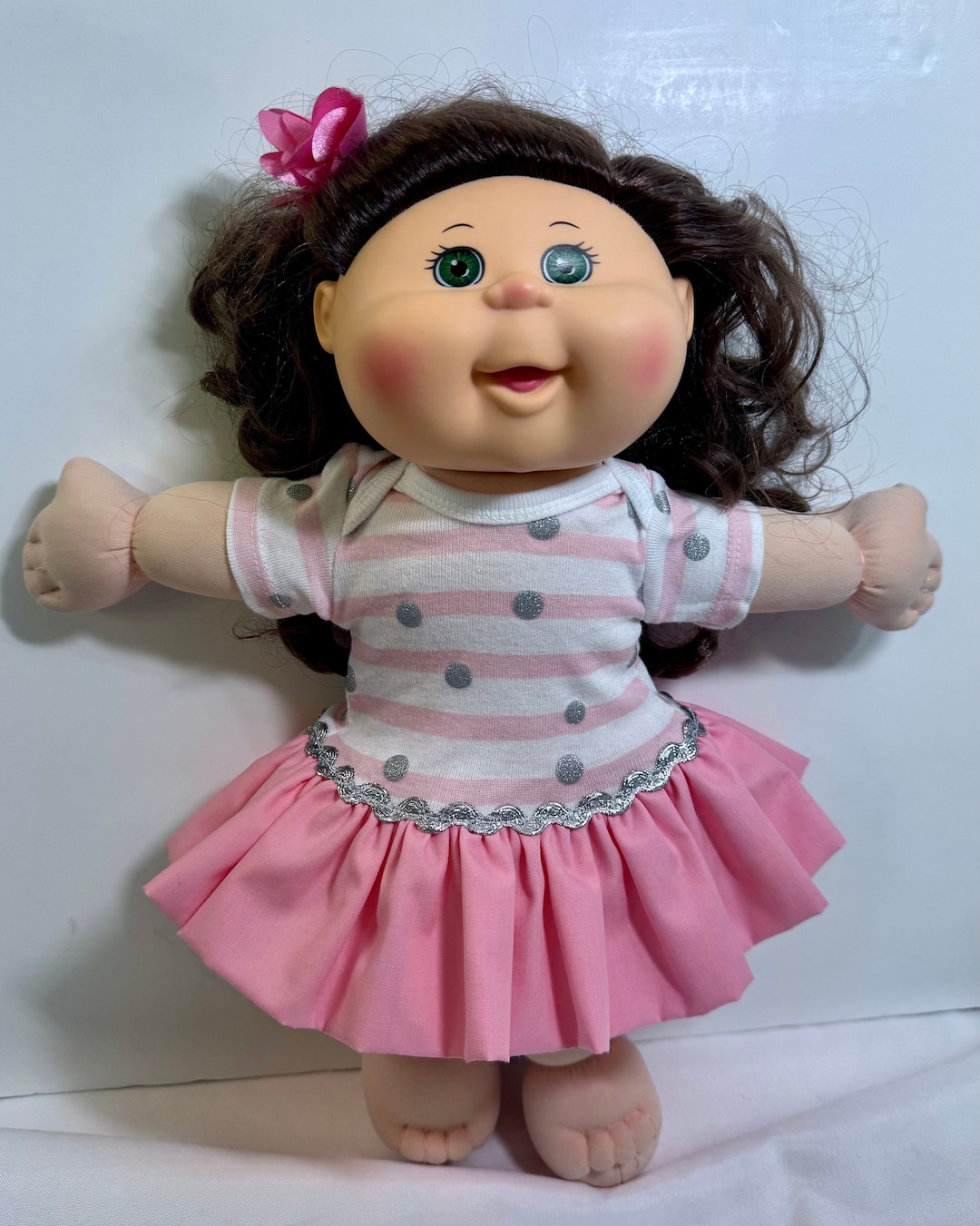 14 Cabbage Patch Clothes silver SPARKLE Dots Tutu Ruffle Dress W/trim ...
