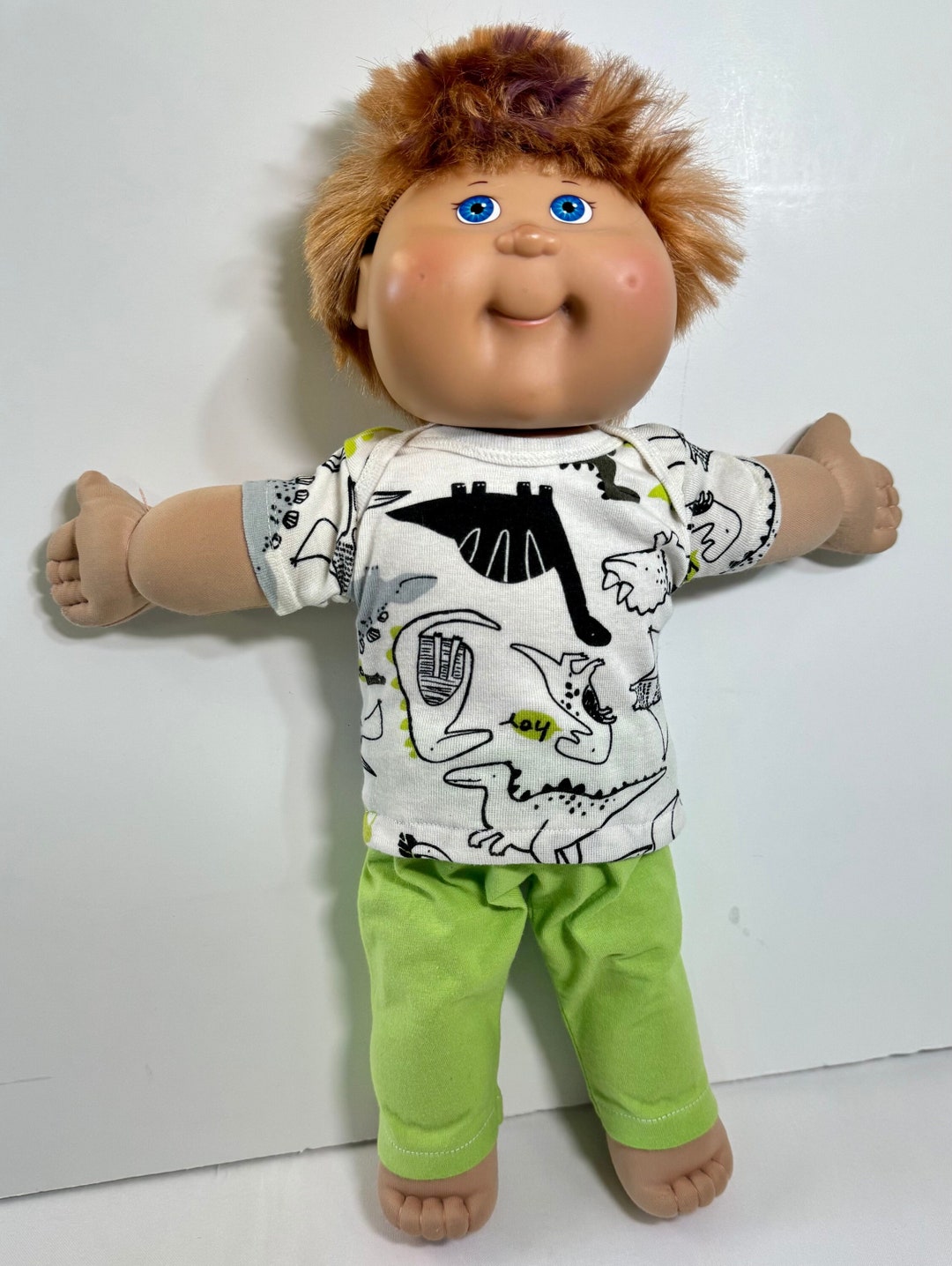 16 Boy Cabbage Patch Clothes, 2-piece dinosaurs, STEGOSAURUS, T-rex Top ...