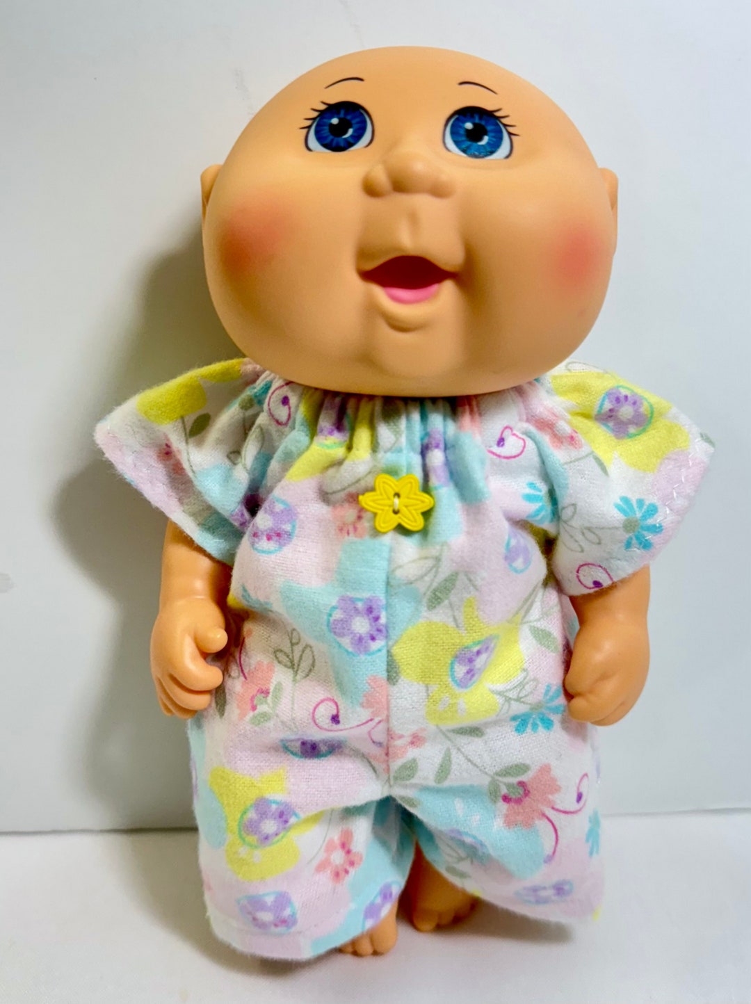 9" Cabbage Patch Clothes "pretty Pastel Flowers" Flannel Romper or ...
