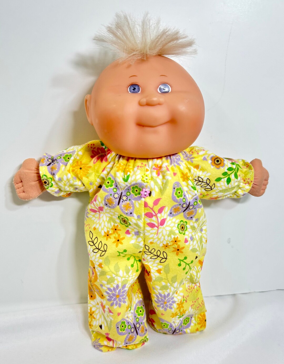12" Cabbage Patch Clothes "butterfly & Flowers" Footed Flannel Sleeper ...