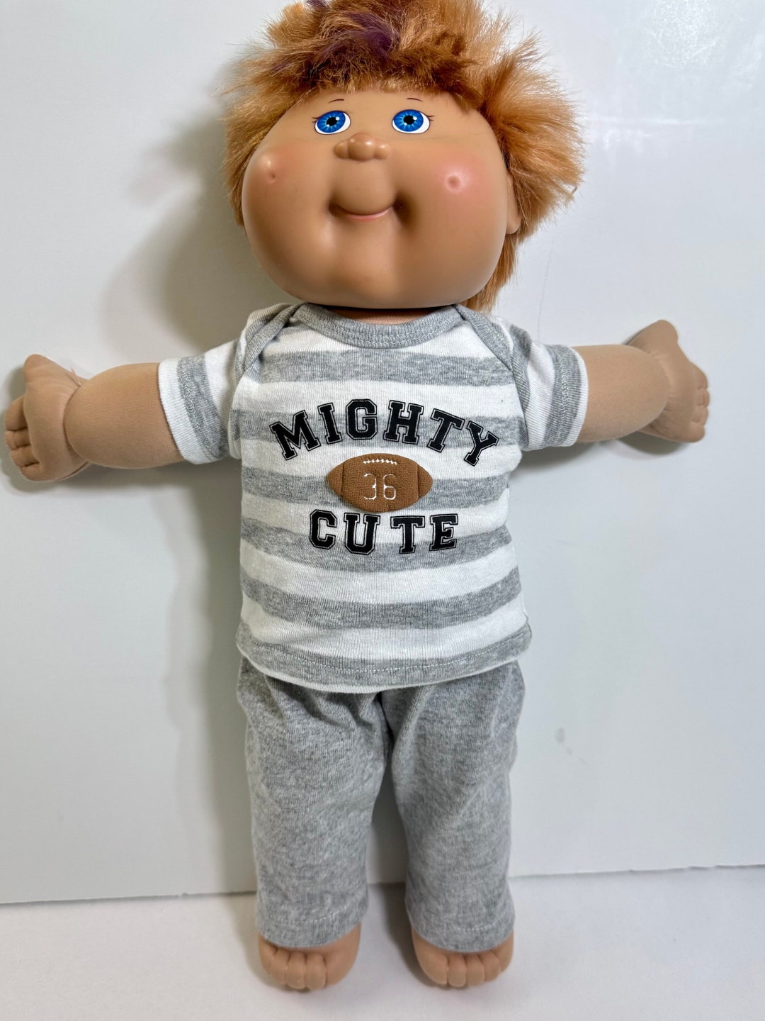 16 Boy Cabbage Patch Clothes, 2-piece sports Football Top, Gray Pant ...