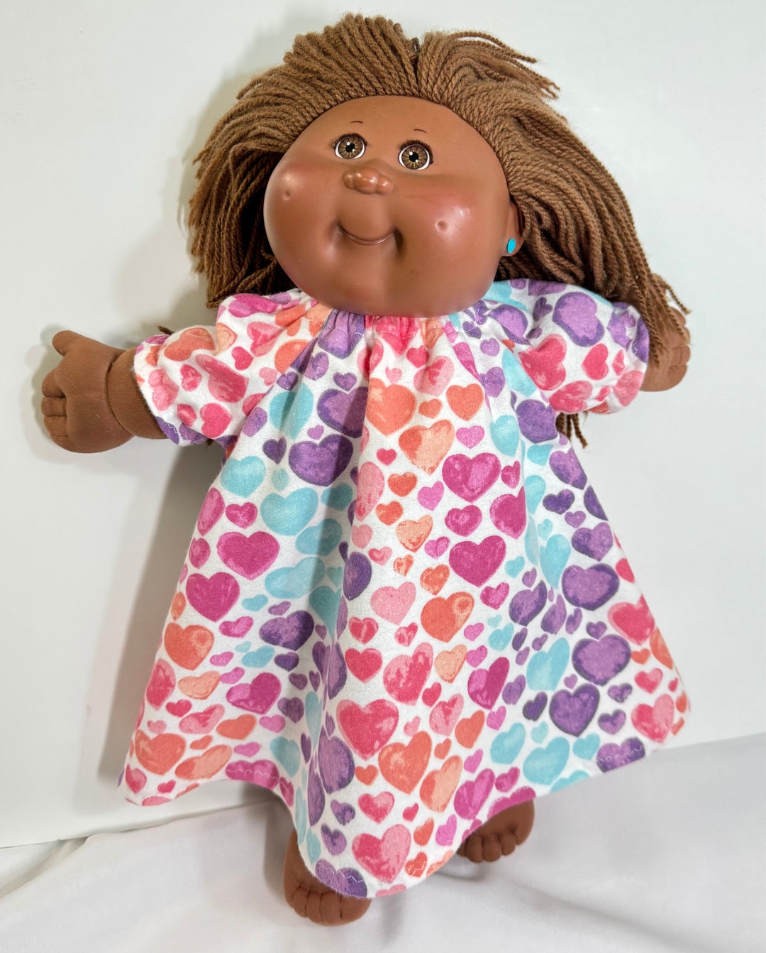 16 Cabbage Patch Doll Nightgown colorful Hearts Flannel Nightgown ...