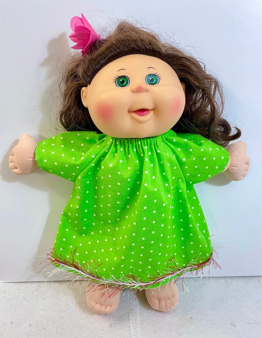 Sale 14 Cabbage Patch green & White Holiday Dress W/festive Trim, 14 ...