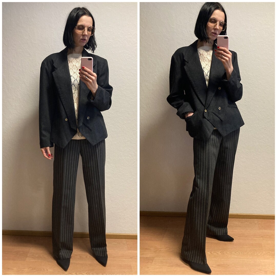 Vintage Wolfgang Kaiser Short Asymmetrical Dark Grey Blazer 1980s - Etsy