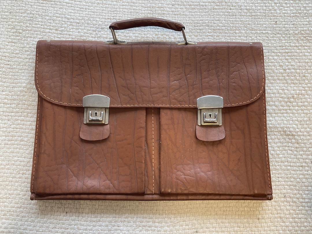 Vintage Brown Leather Briefcase 1970s - Etsy