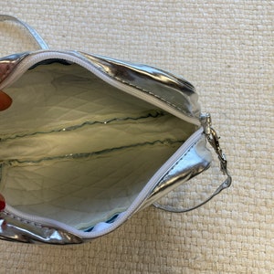Vintage Quilted Shiny Silver Shoulder Bag 1980s - Etsy