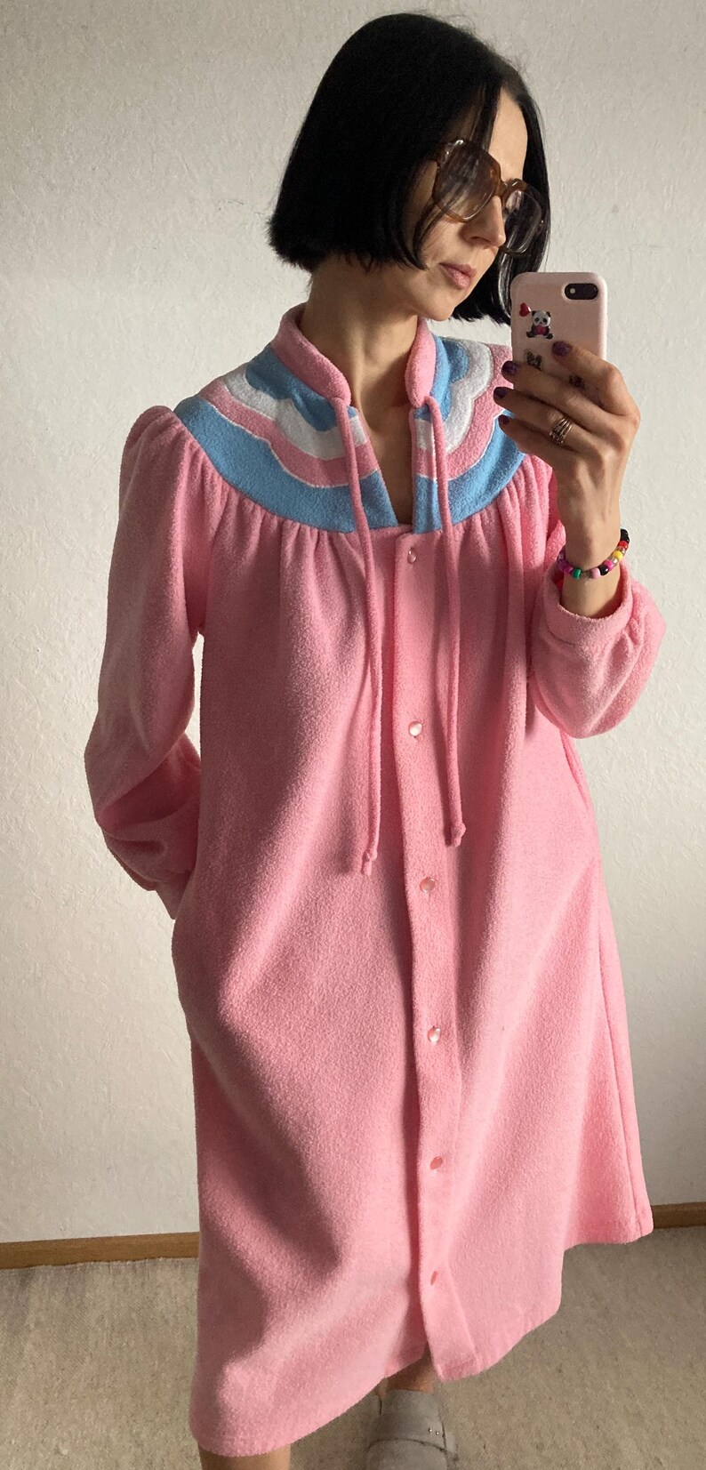 Vintage Pastel Pink Bath Robe (size S) - Etsy New Zealand