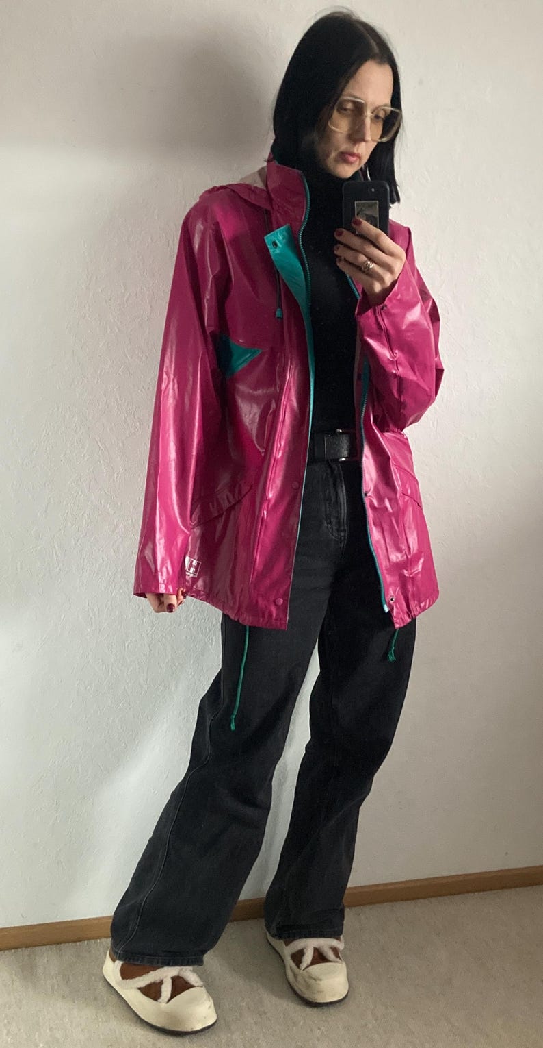 Vintage Helly Hansen Rain Jacket: 90s Color Block Athletic Coat, Size M ...