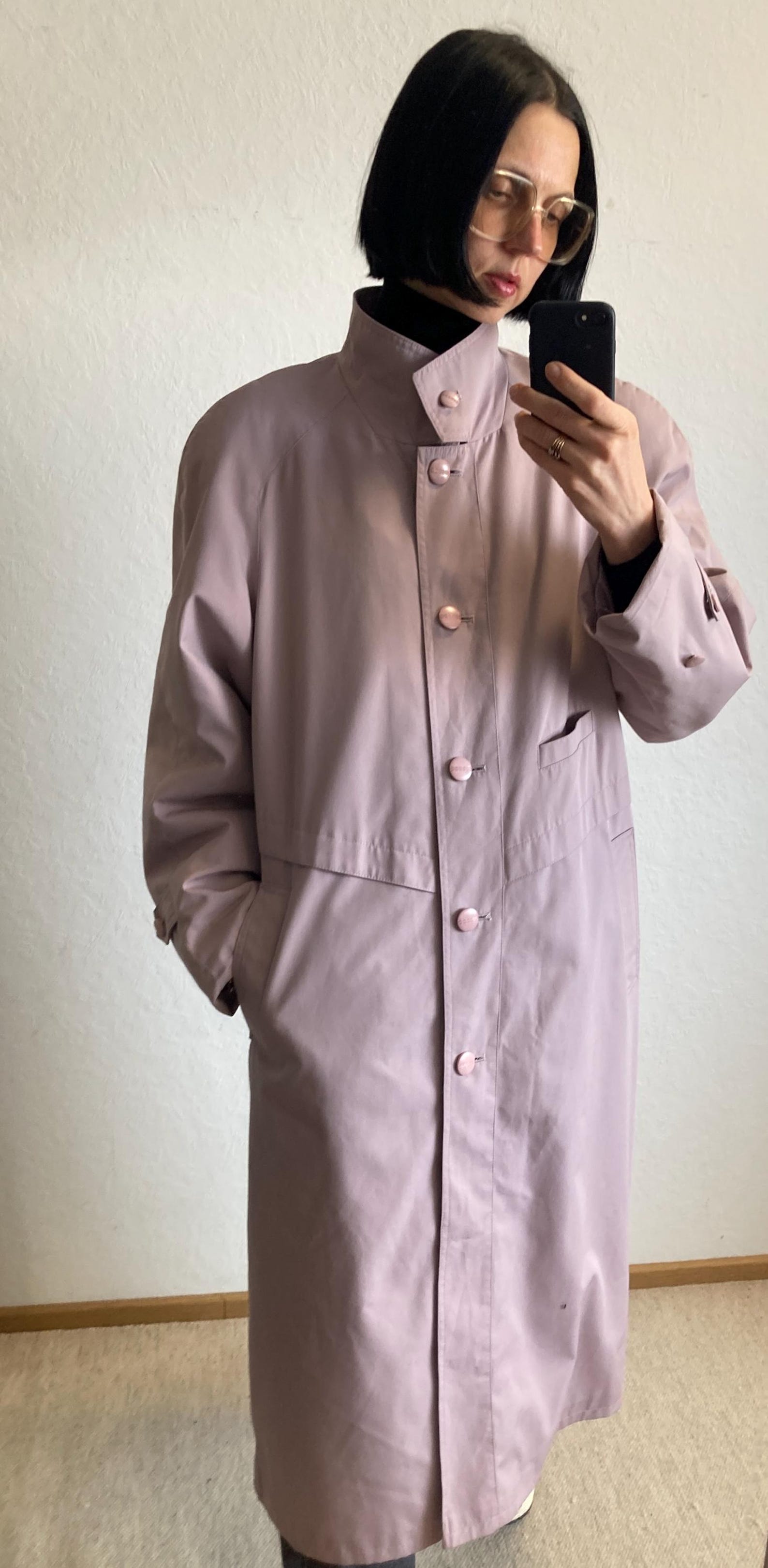 Vintage 80s Pastel Lilac Trench Coat: Quilted Lining, Size S/M - Etsy