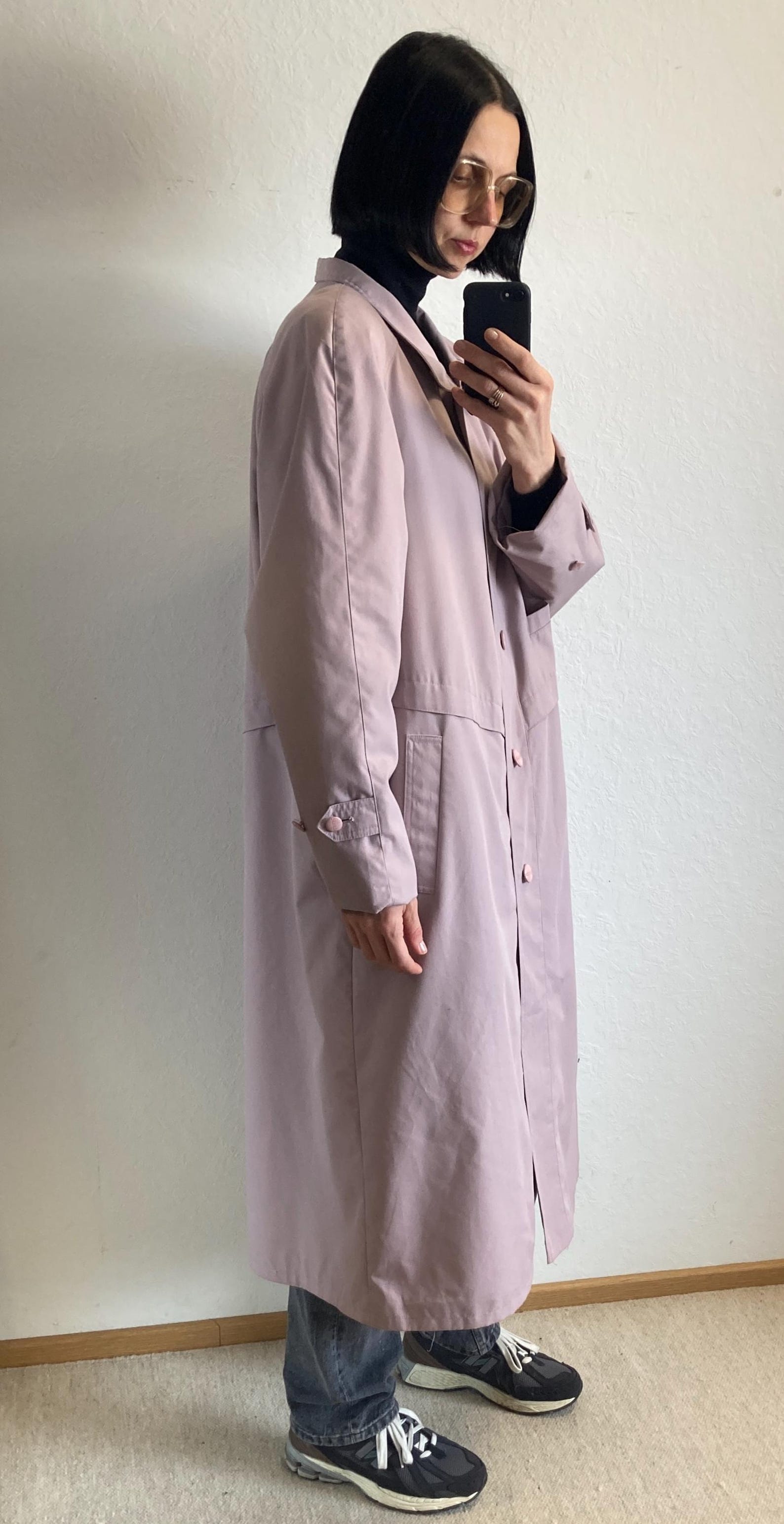 Vintage 80s Pastel Lilac Trench Coat: Quilted Lining, Size S/M - Etsy