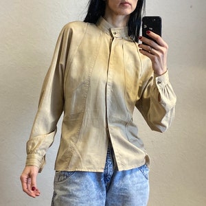 80s Creamy Yarell Blouse - Etsy