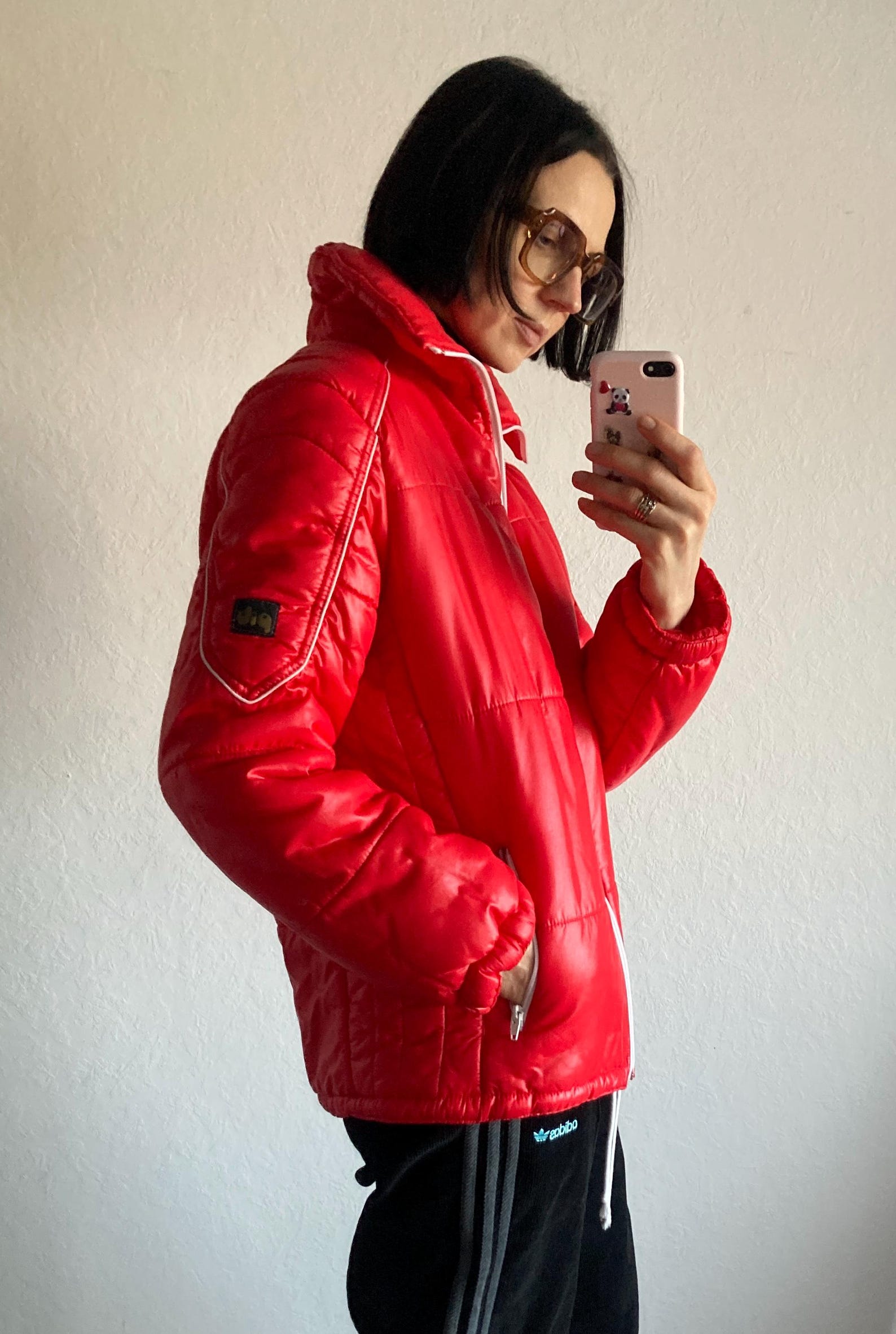 Vintage Short Red Puffer Jacket (size S) - Etsy