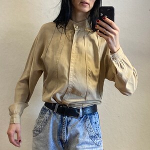 80s Creamy Yarell Blouse - Etsy