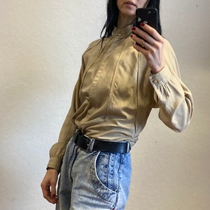 80s Creamy Yarell Blouse - Etsy