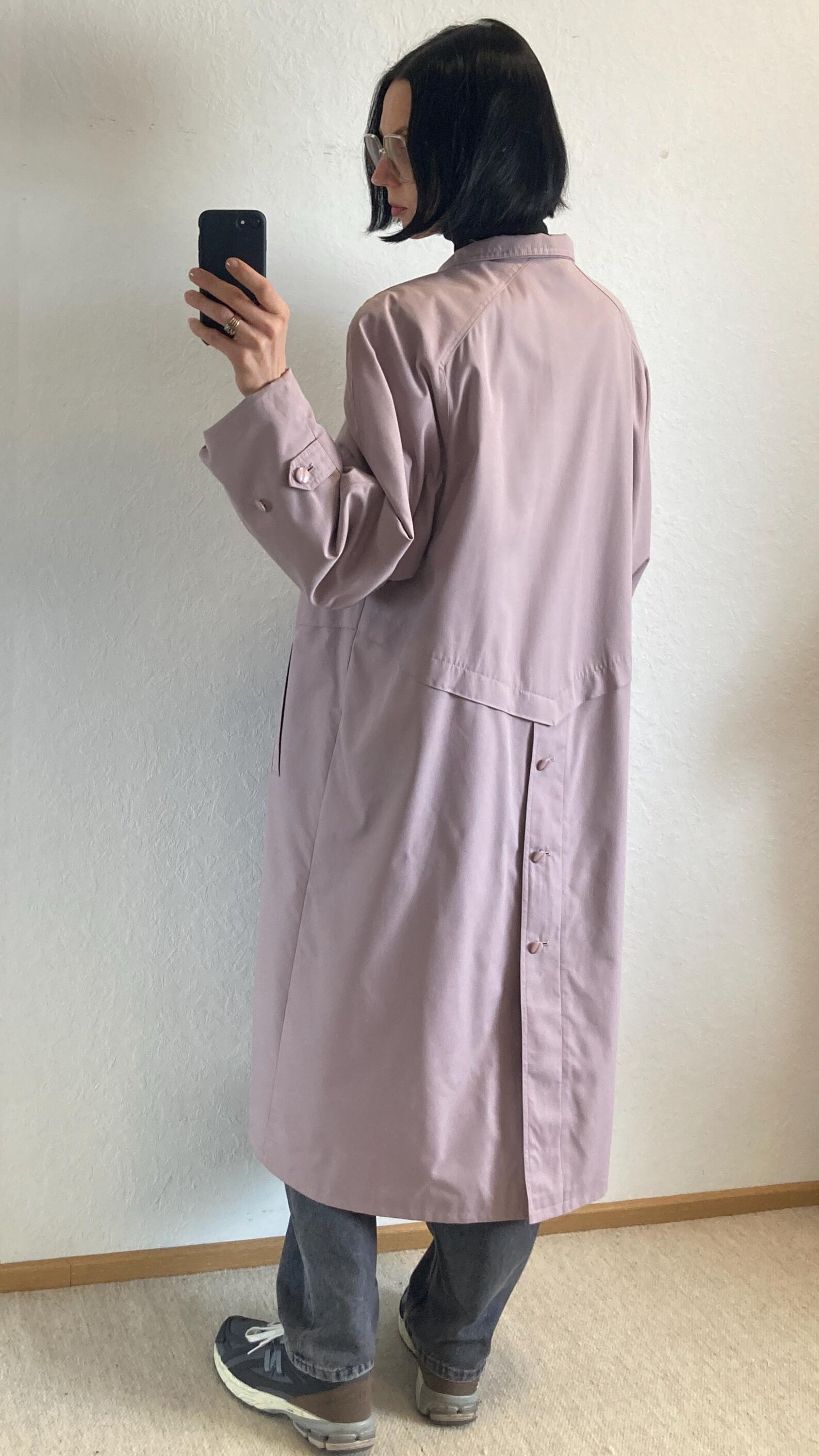 Vintage 80s Pastel Lilac Trench Coat: Quilted Lining, Size S/M - Etsy