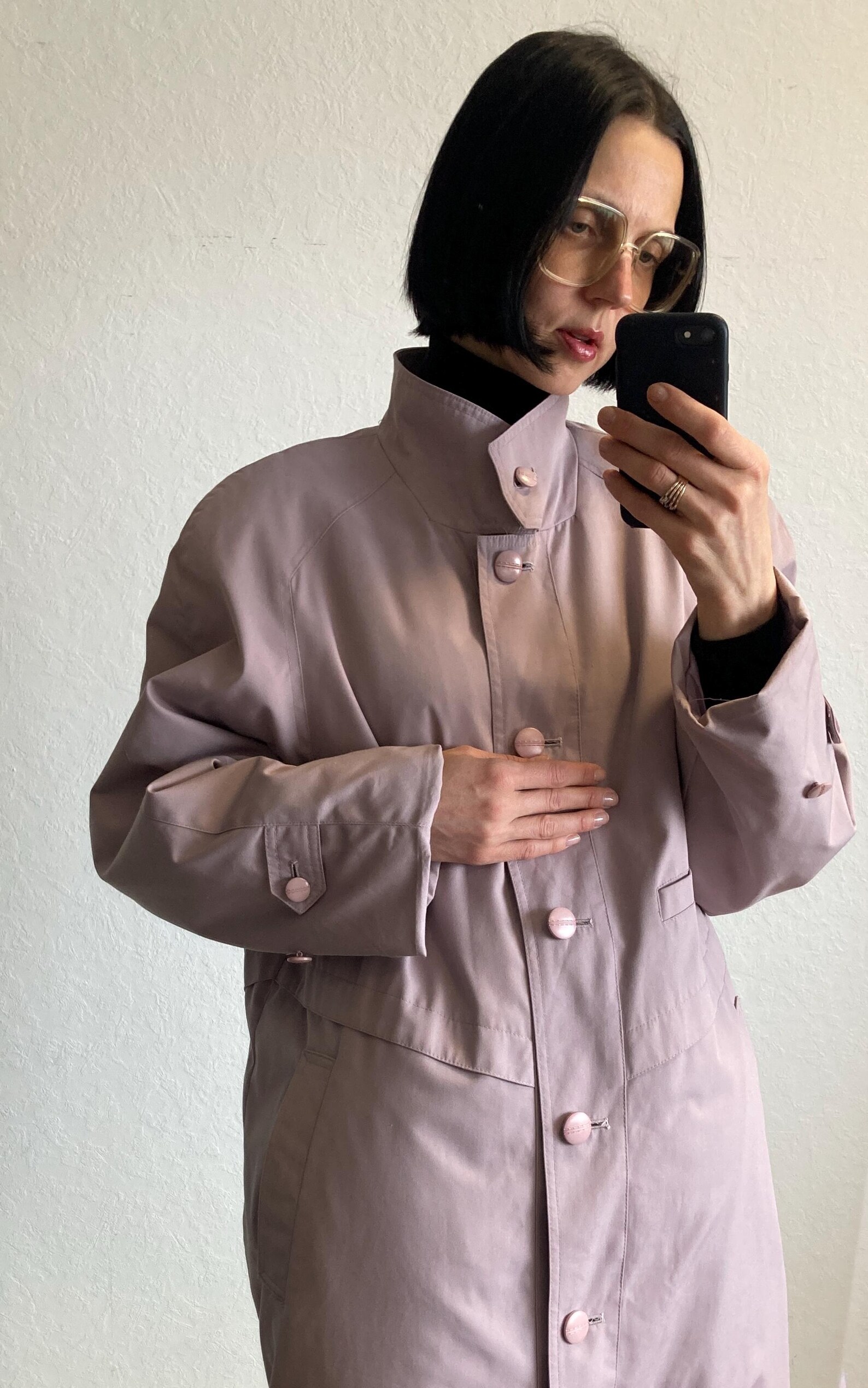 Vintage 80s Pastel Lilac Trench Coat: Quilted Lining, Size S/M - Etsy