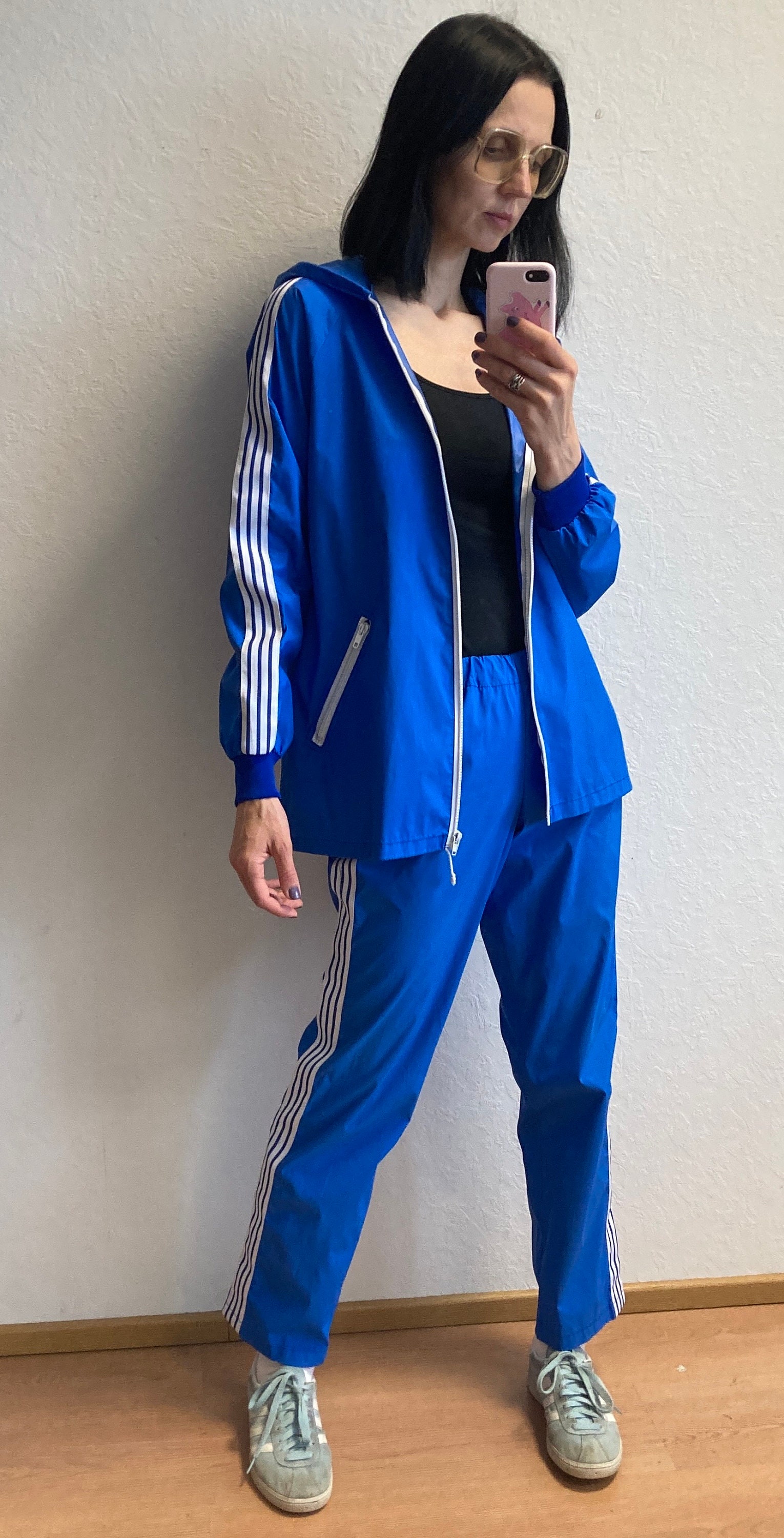 Vintage Rain Suit - 70s 80s Blue White Stripes Rain Jacket and Rain ...