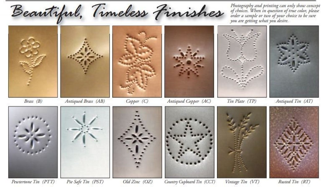Punched Tin Samples + Design Catalog - Etsy
