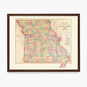 Missouri Map Wall Art Missouri Poster St Louis State Map - Etsy