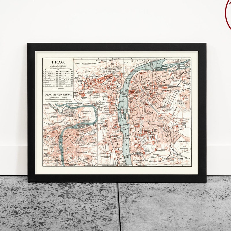 Prague Map Print - Etsy
