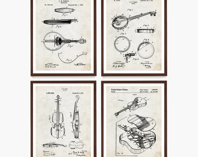 Bluegrass & Country Music Decor: Banjo, Mandoline, Gitarre, Geige ...