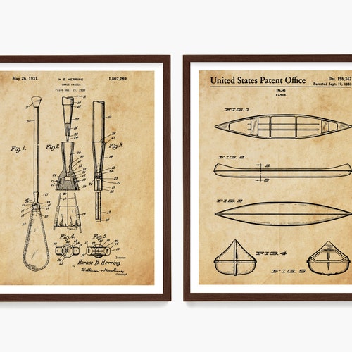 Canoe Patent Art Canoe Poster Lake House Decor Lake Art - Etsy