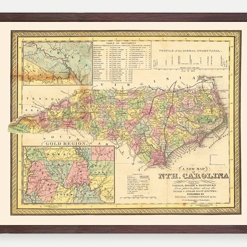 North Carolina Map NC Map Map Art Map Decor State Map - Etsy