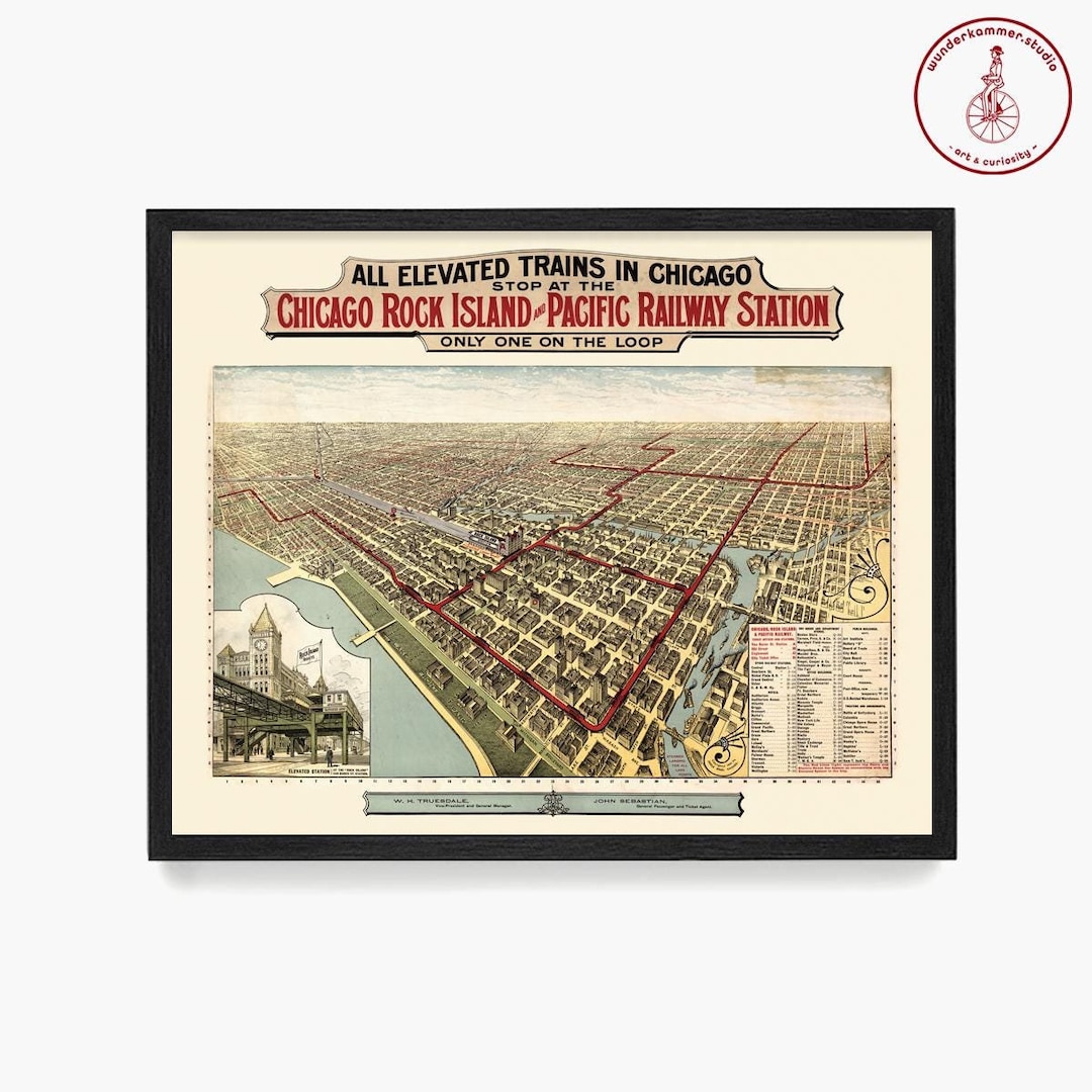 Chicago Elevated Train Map, Chicago Poster, Chicago Wall Art, Chicago ...