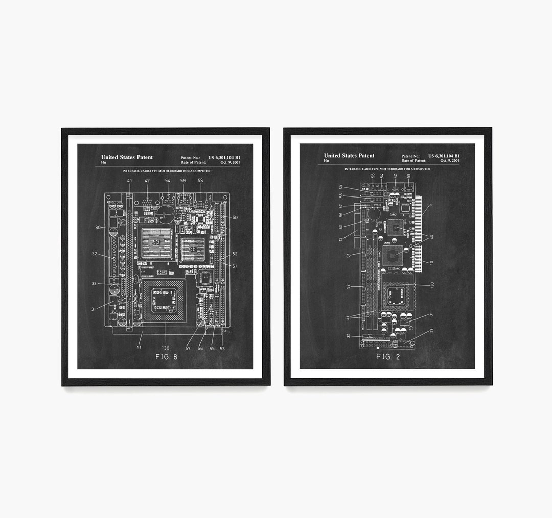Motherboard Patent Poster, Computer Wall Art, Tech Decor, Computer Gift ...