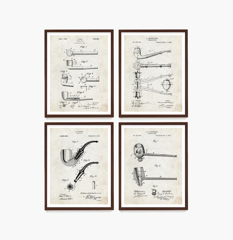Pipe Patent Wall Art Pipe Poster Vintage Pipe Pipe Gift - Etsy