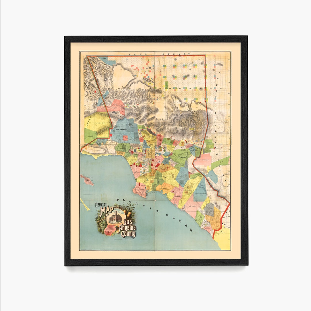 Los Angeles Map, LA Map Art, Map Decor, California Map, Los Angeles Art ...