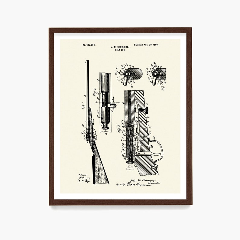 Rifle Patent Art Gun Patent Print Bolt Gun Gun Poster Gun | Etsy