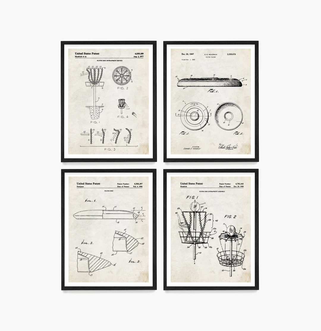 Disc Golf Patent Art Prints: Frisbee Golf Poster Set - Etsy