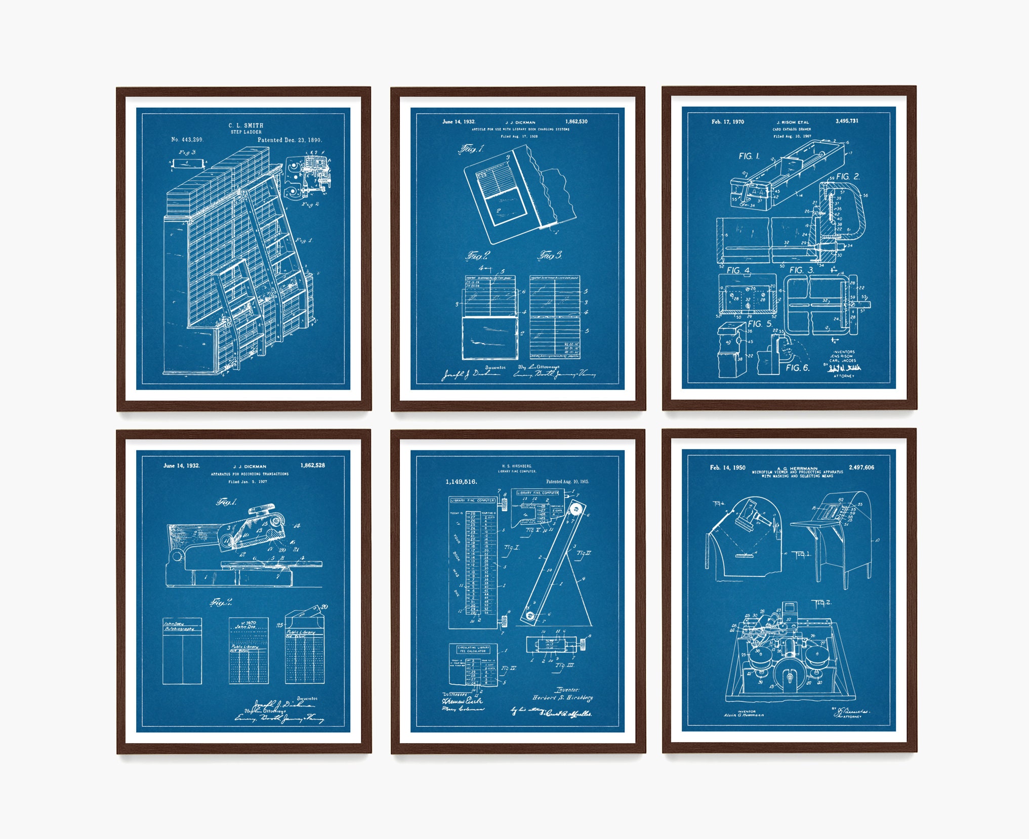 Inventions of the Library Library Patent Poster Library Wall | Etsy