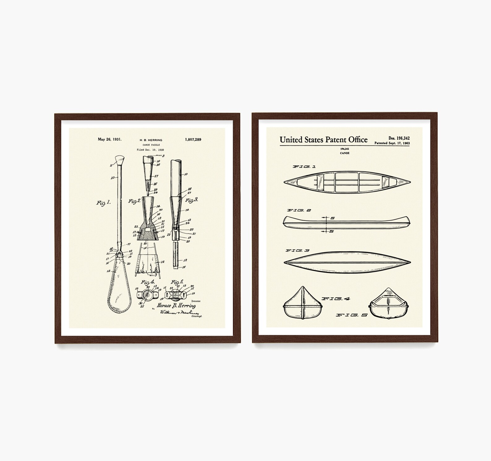 Canoe Patent Art Canoe Poster Lake House Decor Lake Art - Etsy